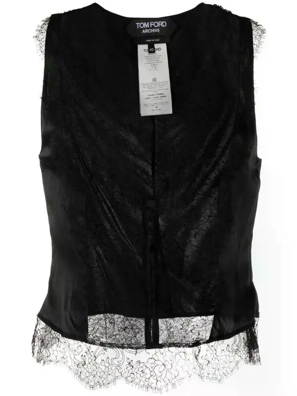 TOM FORD Silk Blend Lace Camisole Top - Black