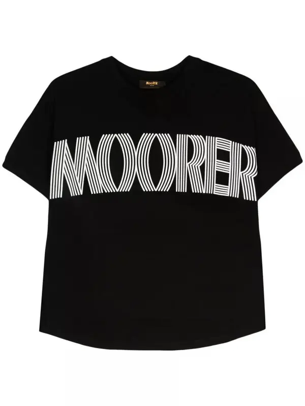 MOORER Logo-appliqué T-shirt - Black