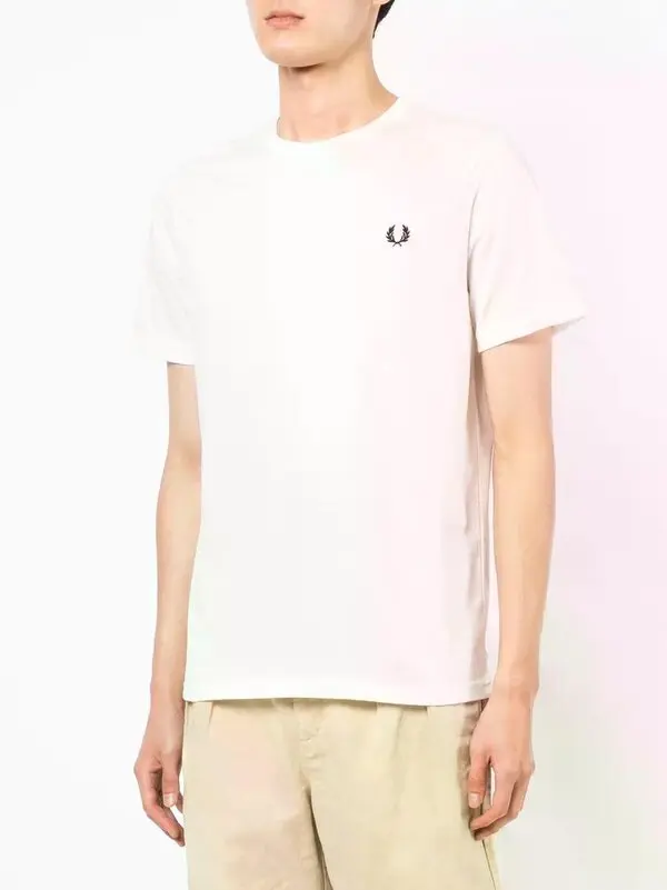 Fred Perry Embroidered-logo Cotton T-shirt - White