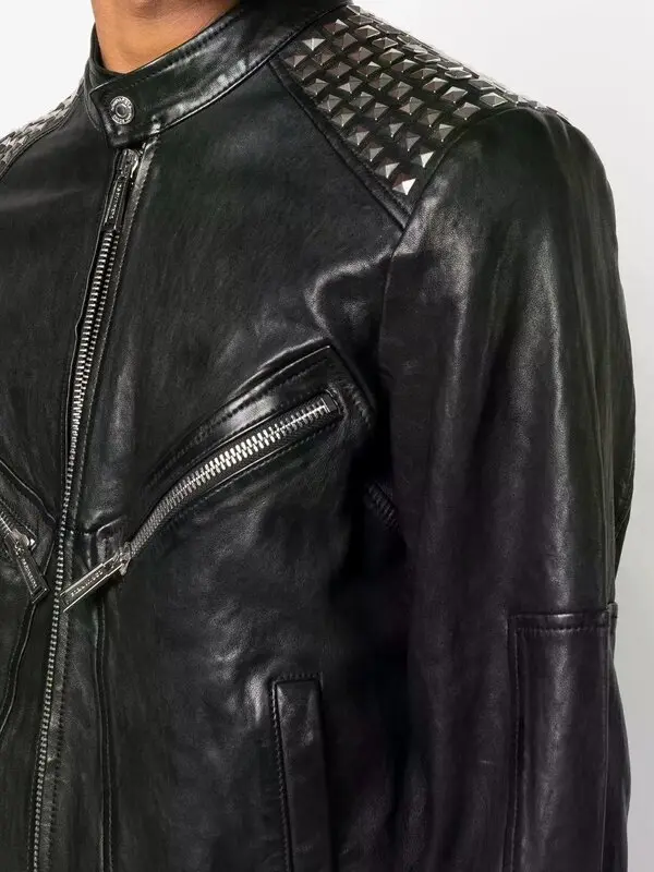 Dsquared2 Leather Studded Biker Jacket