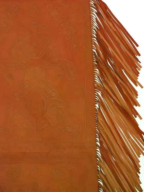 PAULA Embroidered Suede Gilet With Fringe Detailing