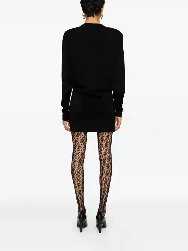 Saint Laurent V-neck Wool Knit Dress