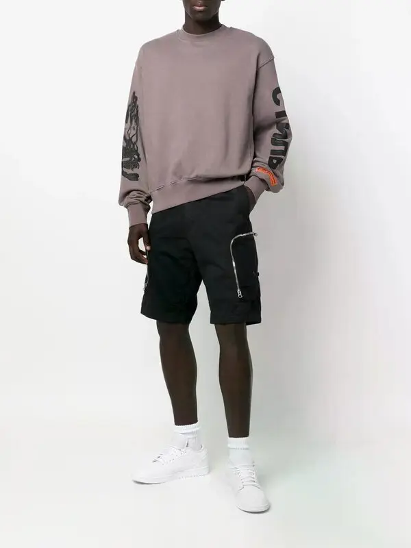 Heron Preston Flaming Skull Graphic Sweatshirt