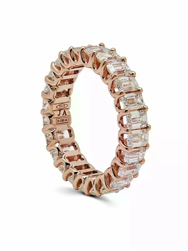JEWELS AFICIONADO 18kt Rose Gold Baguette Diamond Eternity Ring