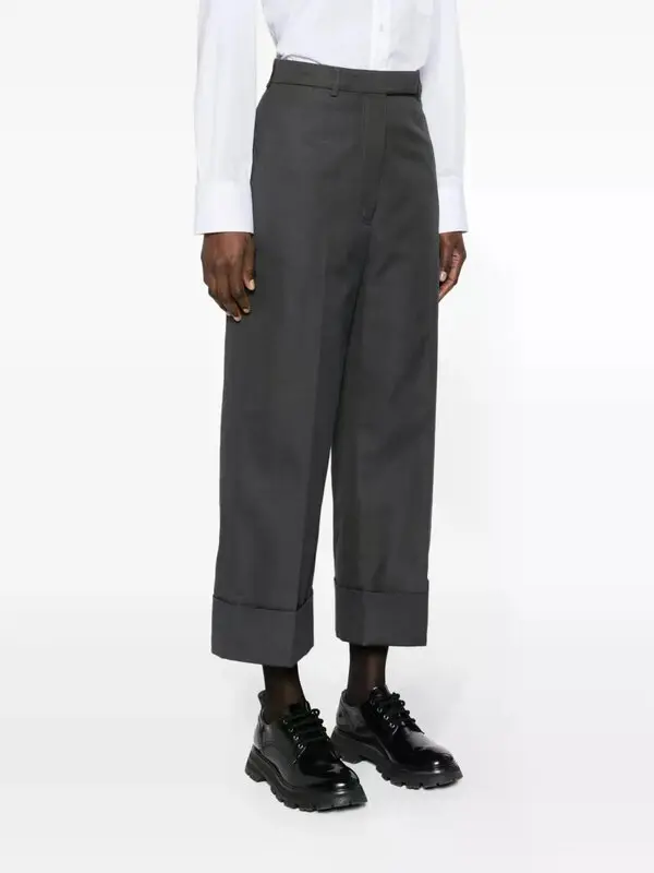 Thom Browne High-waisted Canvas Trousers - Grey