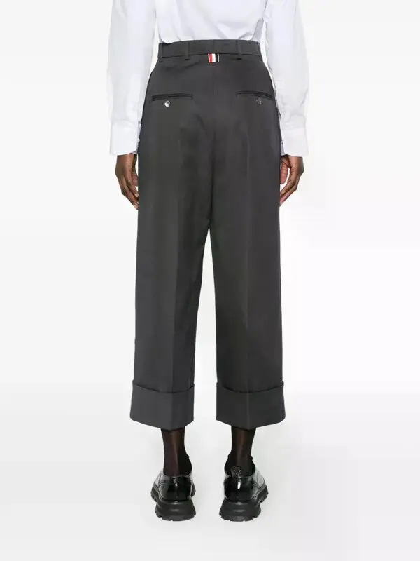Thom Browne High-waisted Canvas Trousers - Grey