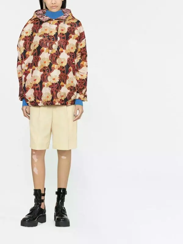 La DoubleJ Floral Print Hooded Jacket