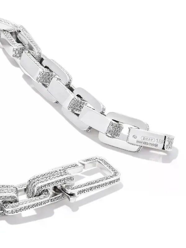 Shay 18kt White Gold Diamond Chain-link Bracelet
