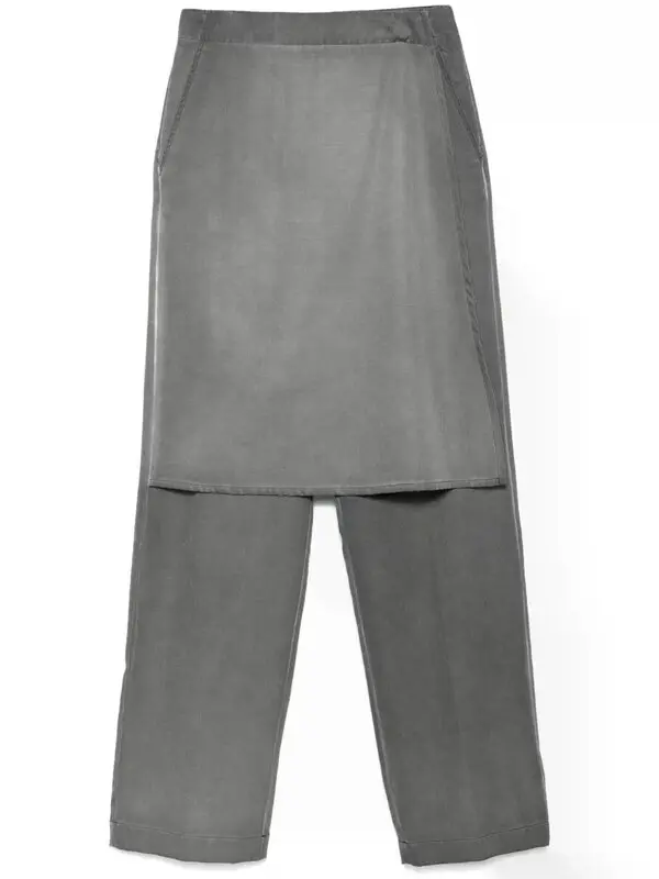 Sunnei Layered Trousers In Gunmetal Wool Mélange - Grey
