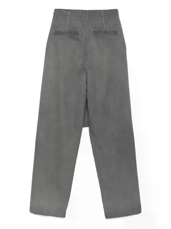Sunnei Layered Trousers In Gunmetal Wool Mélange