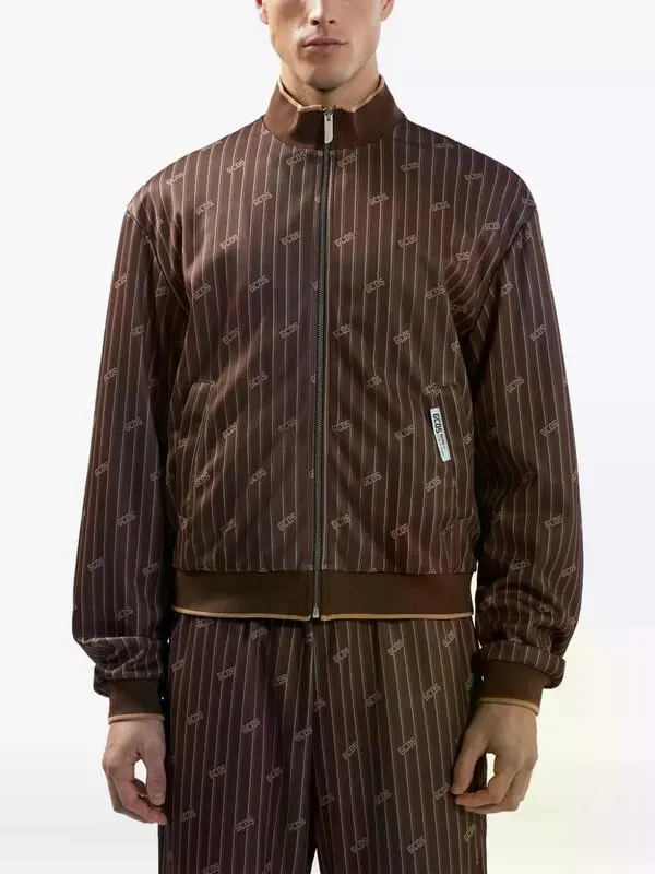 Gcds Pinstriped Track Jacket - Brown
