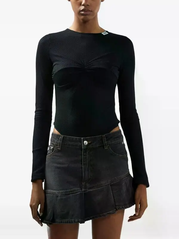Gcds Long-sleeved Bodysuit With Ruched Detailing