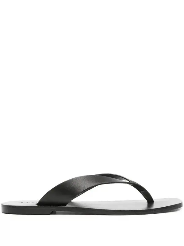 A.emery Kinto Leather Flip Flops - Black