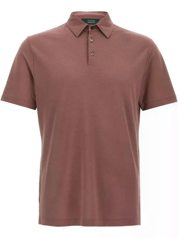 ZANONE Cotton Polo Shirt - Brown