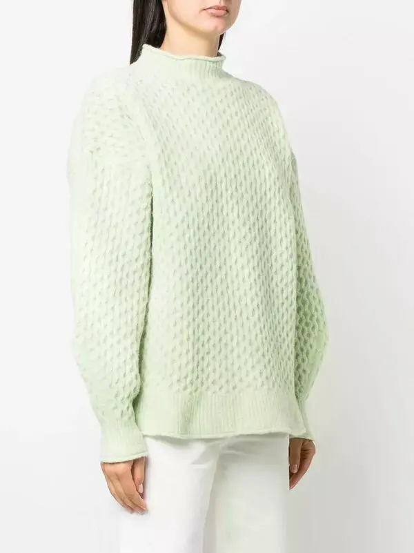 RUS Textured Knit Mock Neck Jumper