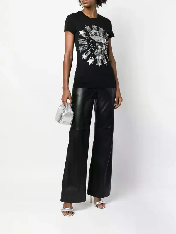 Philipp Plein Pure-fit Skull Strass T-shirt - Black