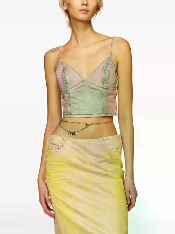 DIESEL® De-fulvy-s Denim Cropped Top - Green