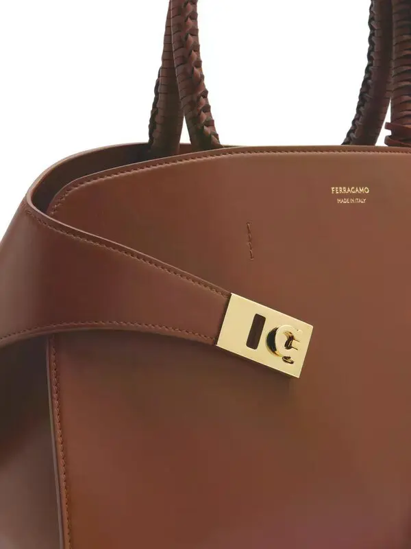 FERRAGAMO Small The Hug Leather Tote Bag
