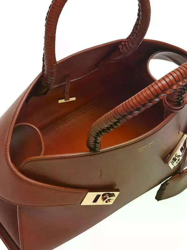 FERRAGAMO Small The Hug Leather Tote Bag
