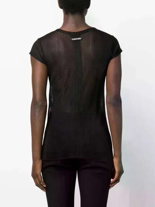 TOM FORD Sheer Ribbed Crewneck T-shirt