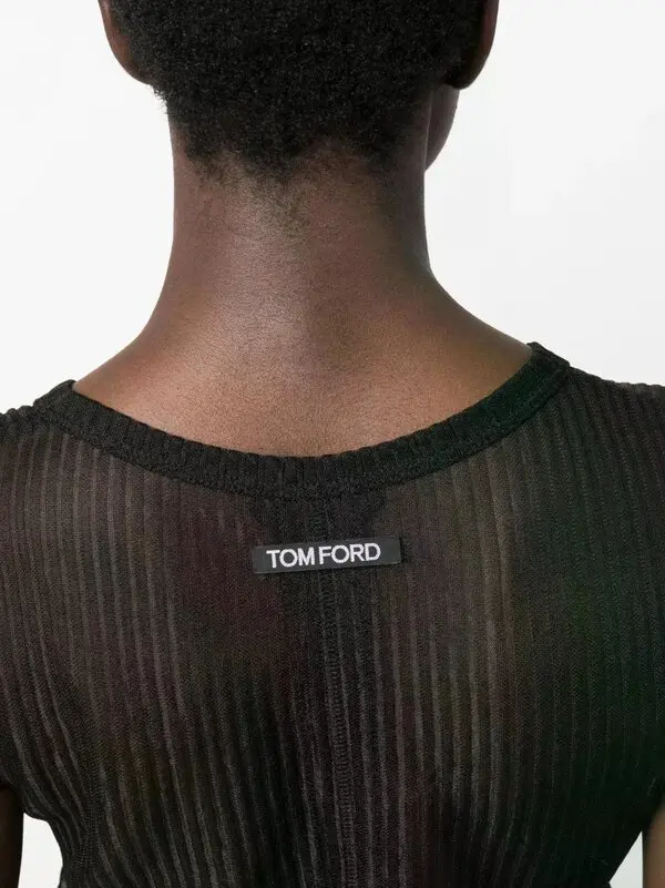 TOM FORD Sheer Ribbed Crewneck T-shirt