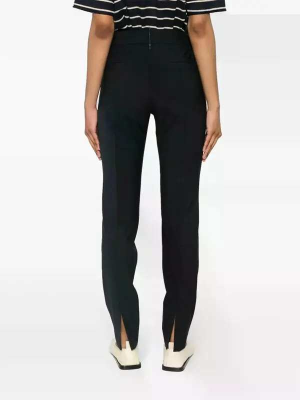 Brunello Cucinelli Navy Virgin Wool Blend Slim-cut Cigarette Trousers