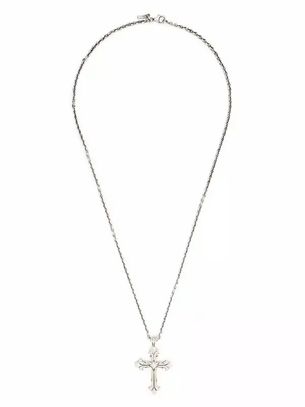 Emanuele Bicocchi Fleury Cross Pendant Necklace - Silver