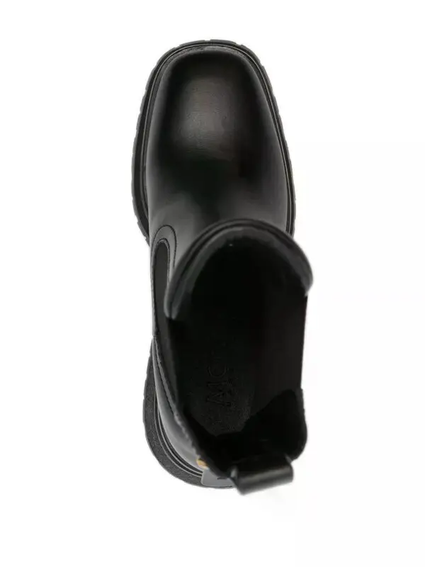 Moncler Gigi 70mm Leather Chelsea Boots - Black