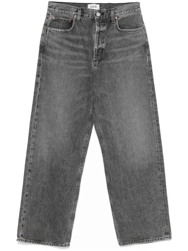 AGOLDE Dark Wide Leg Jeans - Grey