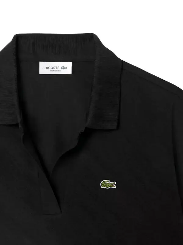 Lacoste V-neck Polo Top With Logo Patch