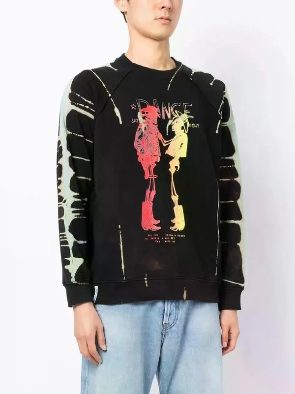 STAIN SHADE Hiroshi Fujiwara Skeleton Print Cotton Sweatshirt