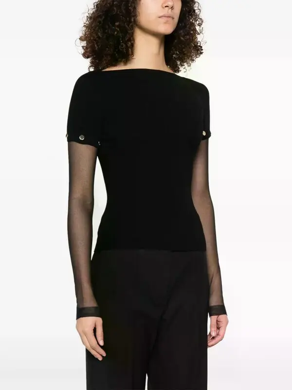 Sportmax Alcide T-shirt With Gold-tone Stud Detail - Black