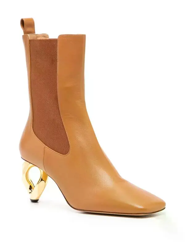 JW Anderson 65mm Chain Heel Boots - Brown