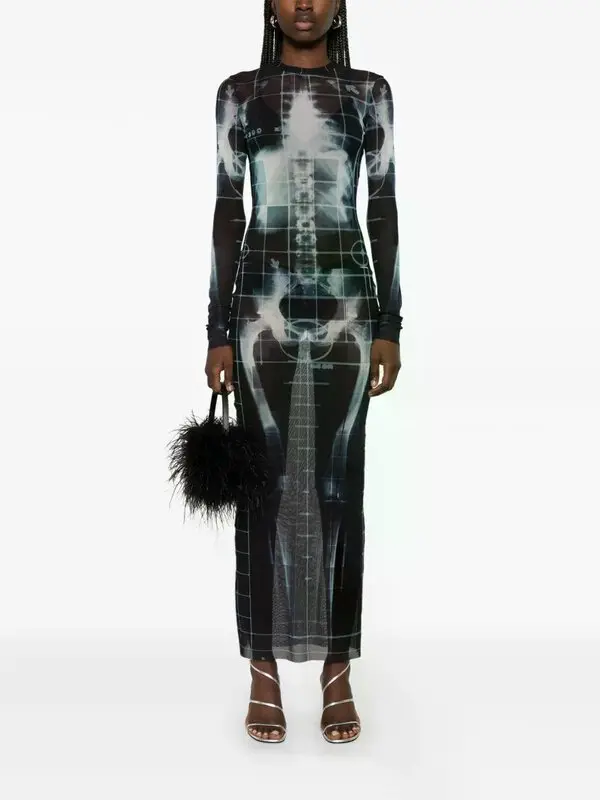 JEAN PAUL GAULTIER Squeletor Maxi Dress - Black