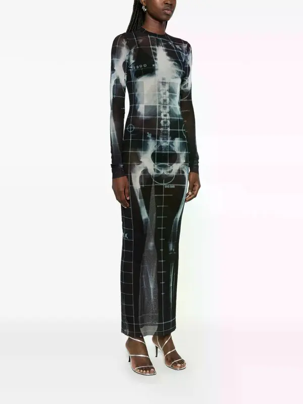 JEAN PAUL GAULTIER Squeletor Maxi Dress - Black