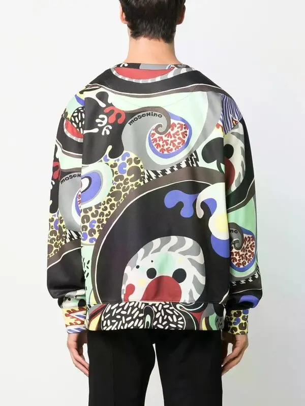 Moschino All-over Graphic Print Crew Neck Sweatshirt
