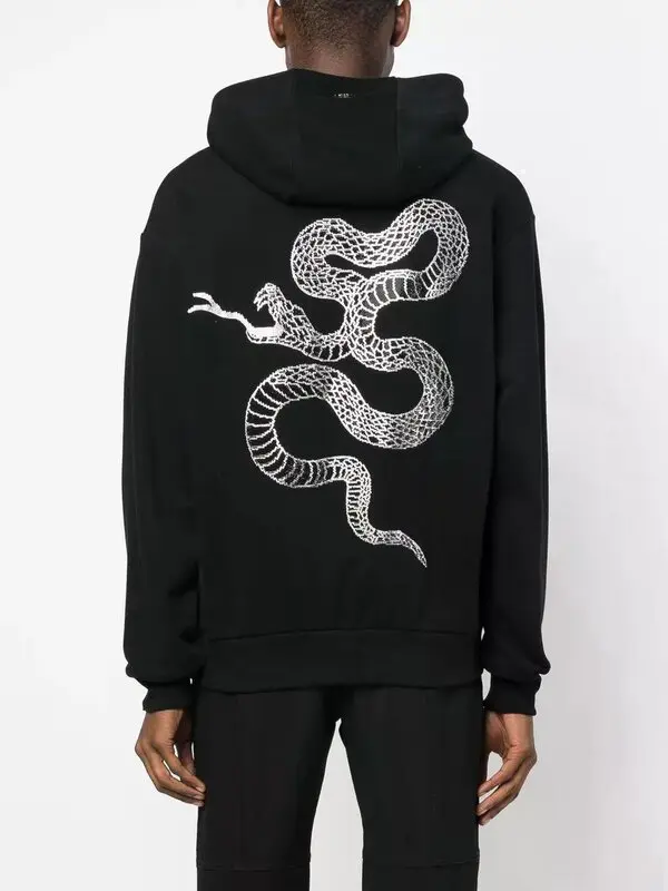 Philipp Plein Embellished Snake-print Detail Hoodie