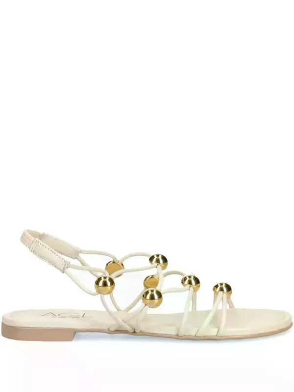 Agl Strappy Flat Sandals With Elasticated Slingback - Neutrals