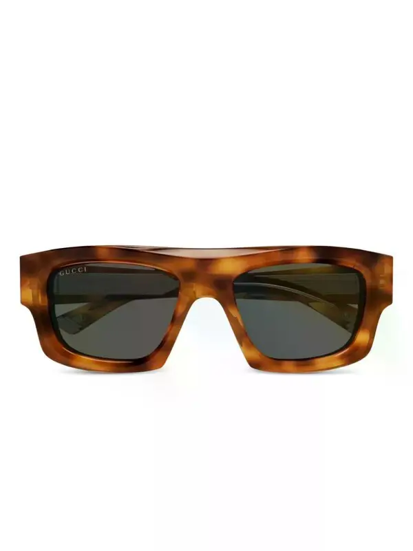 Gucci Rectangle Frame Sunglasses - Brown