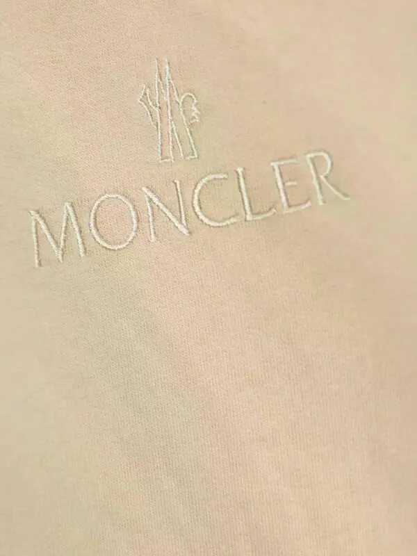 Moncler Logo-embroidered Crew Neck Sweatshirt - Neutrals
