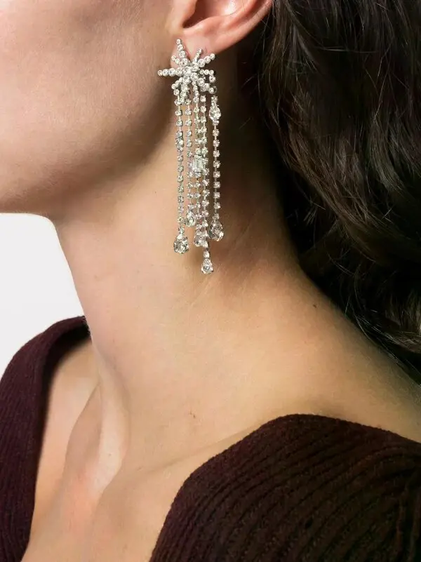 Maje Star Strass Asymmetric Earrings