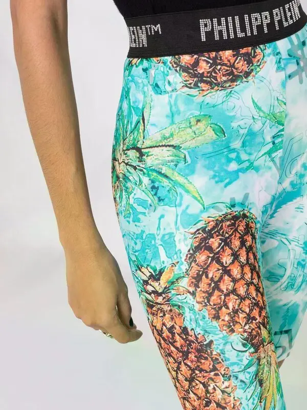 Philipp Plein Embellished Pineapple Cycling Shorts