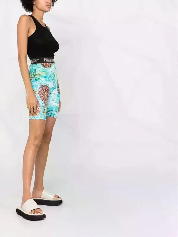 Philipp Plein Embellished Pineapple Cycling Shorts