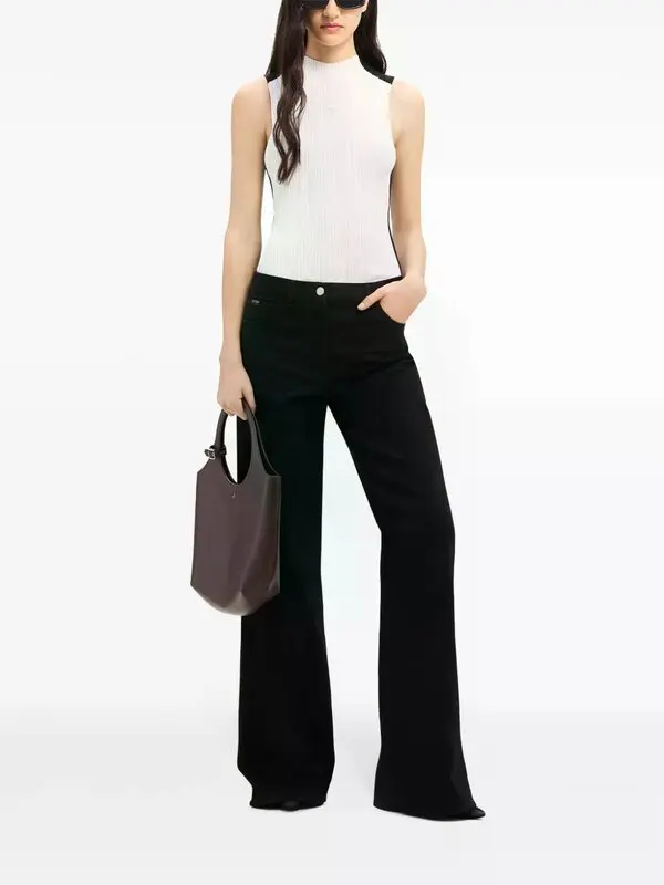 COURREGES Contrast Frame Ribbed Tank Top