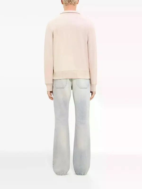 COURREGES Sand Beige Jersey Zip-up Polo Shirt