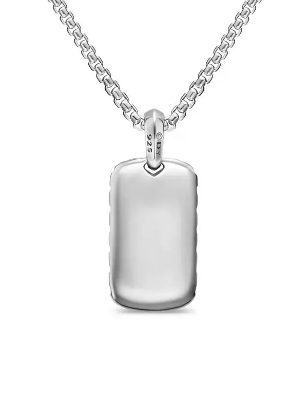 David Yurman Sterling Chevron Diamond Pendant