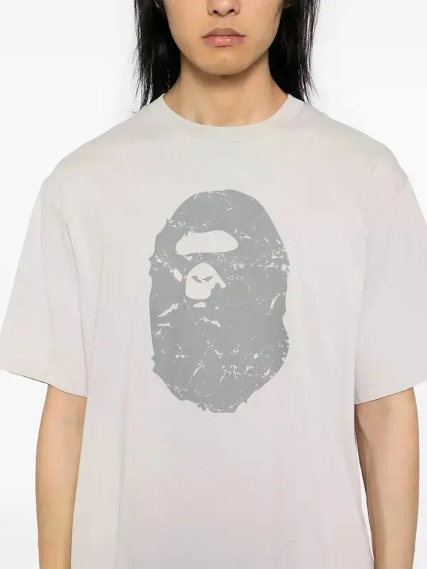 A BATHING APE Heavy Washed Ape-head T-shirt - Grey