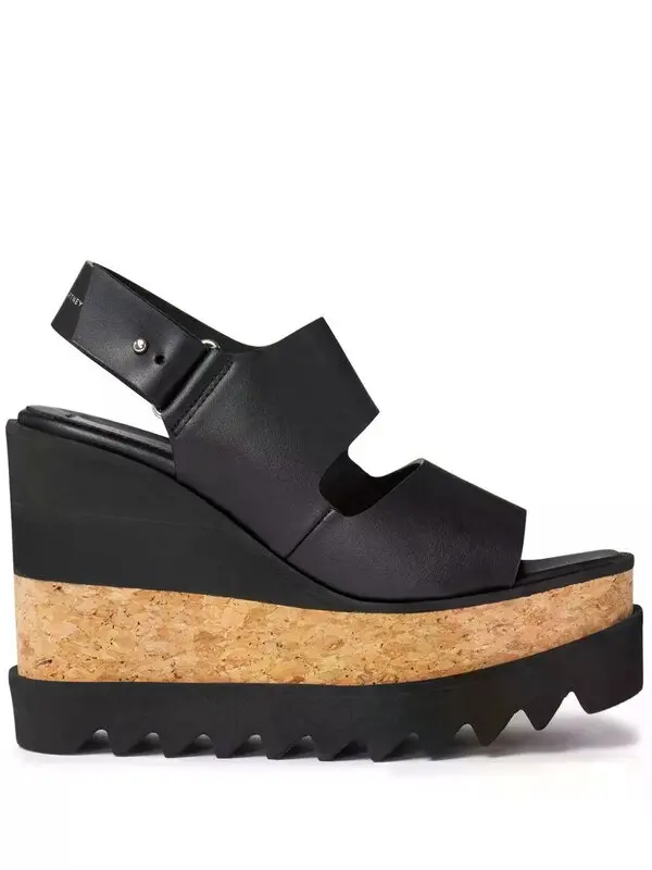 Stella McCartney Elyse Platform Wedge Sandals - Black