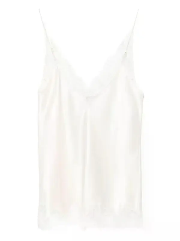 Carine Gilson Silk Camisole With Lace Detail