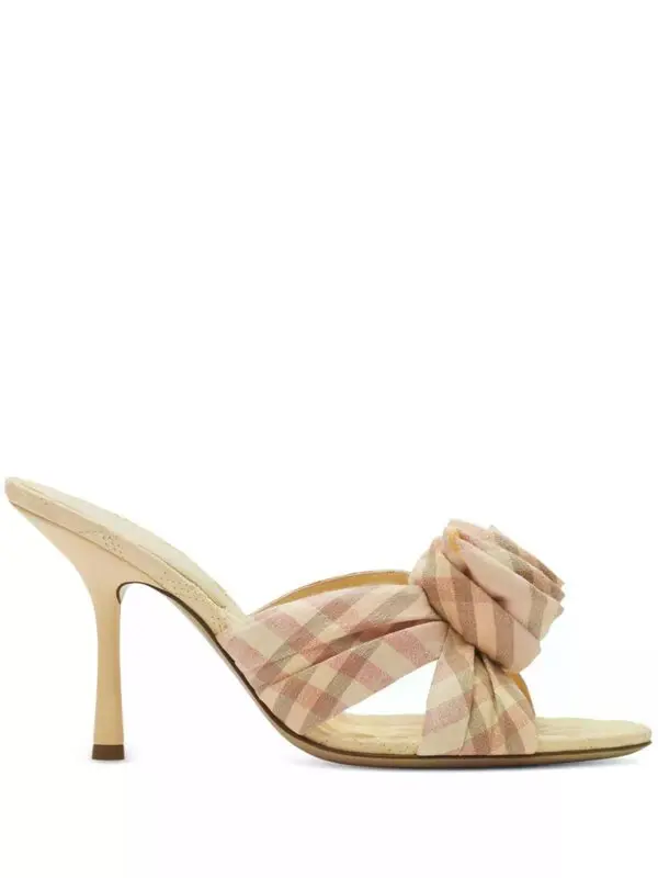 Burberry 90mm Rose Mules - Neutrals